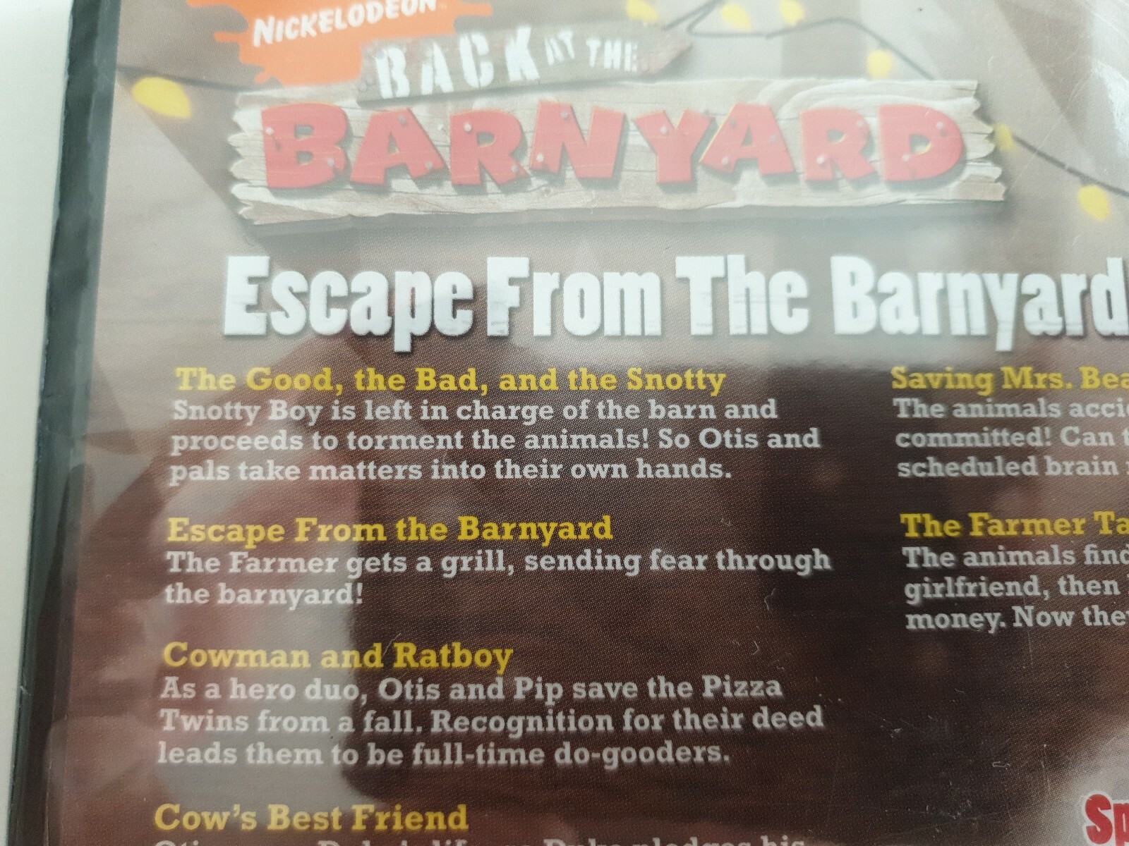 Back at the Barnyard-Escape from the Barnyard (DVD, 2009) for sale ...