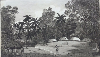 1784 Captain Cook - Tonga - "View of A Fiatooka or Burying Place on ...