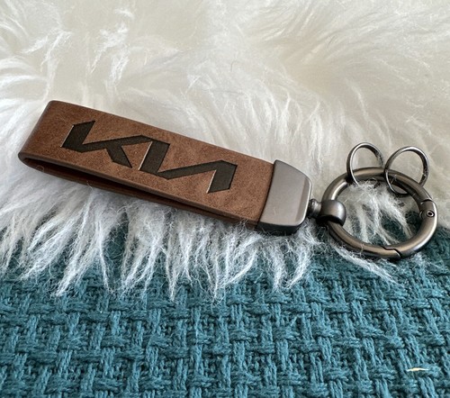 KIA-new ** ( Logo ) ** Keychain ** Brown Leather ** | eBay