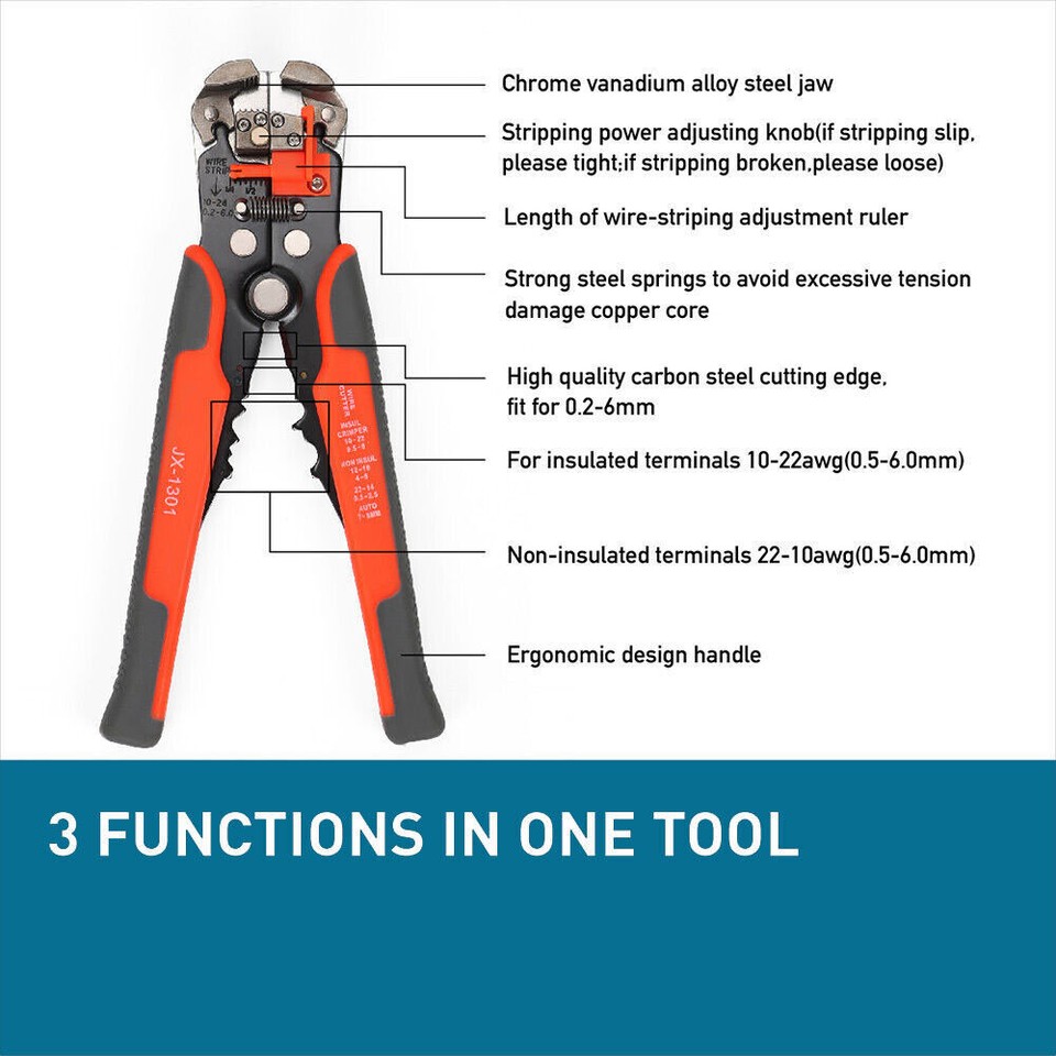 Automatic Professional Wire Striper Crimper Pliers Cutter Stripper ...