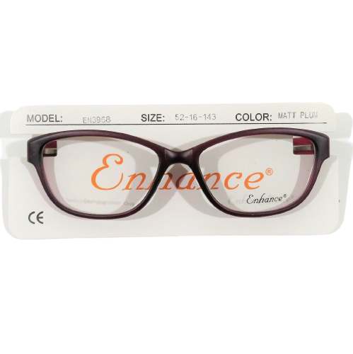 New ENHANCE Women's Eyeglasses EN 3958 Matte Plum Optical Frame 52-16 ...