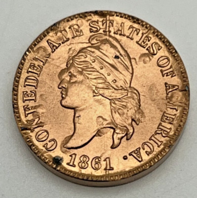 1861 Confederate States of America CSA 1 Cent Bashlow Restrike Original ...