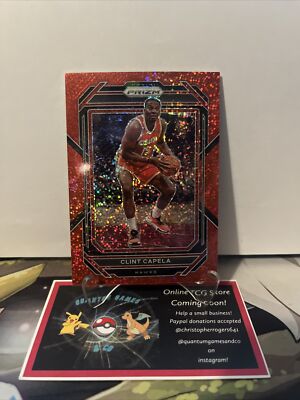 Clint Capela 2022-23 Panini Prizm Red Sparkle Prizm #162 Atlanta Hawks ...