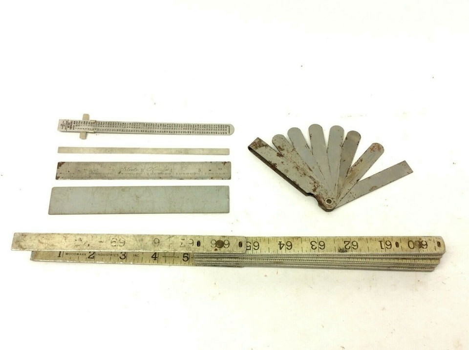 Mixed Vintage Lot Used Machinists Kasta Folding Ruler Brown Sharpe ...