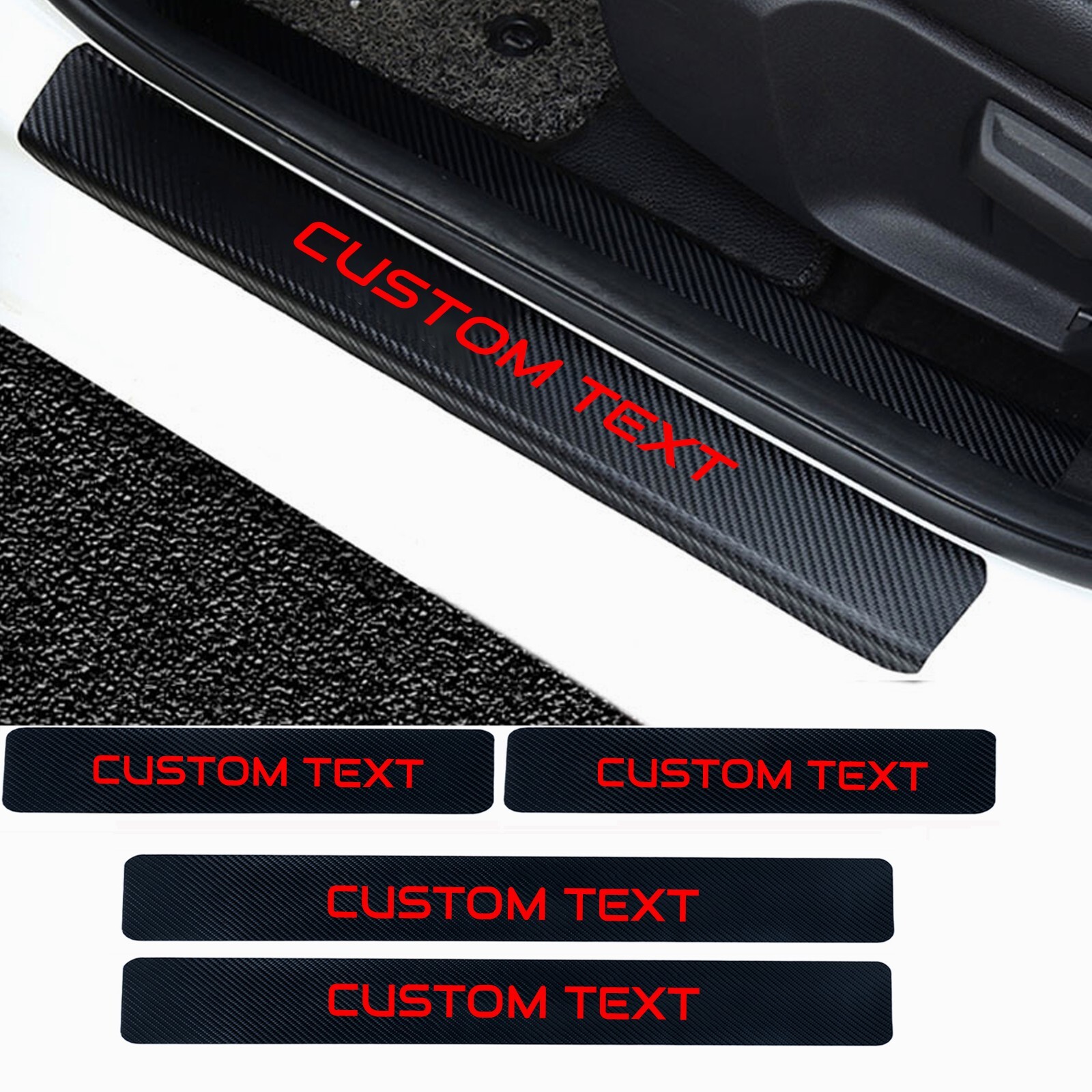 Custom Text Car Door Plate Sill Scuff Anti Scratch Decal Sticker ...