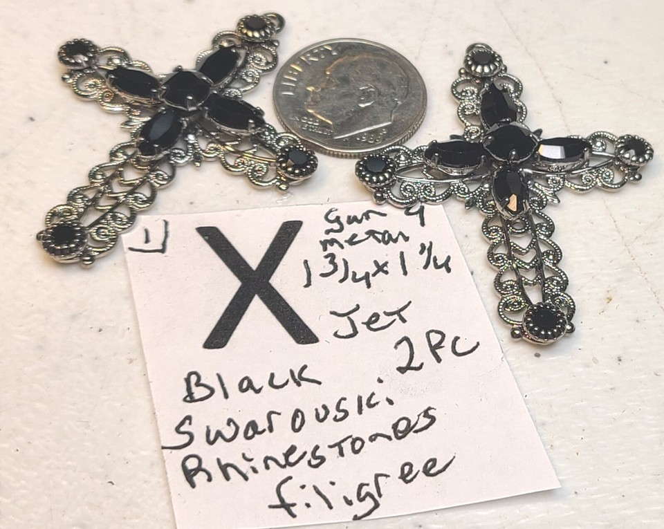 Vtg Mostly Miriam Haskell Cross Necklace Pendant Filigree Jewelry ...
