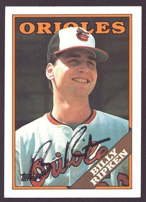 BILLY RIPKEN 1988 Topps #352 AUTOGRAPH RC Signed ORIOLES AUTO Rangers ...