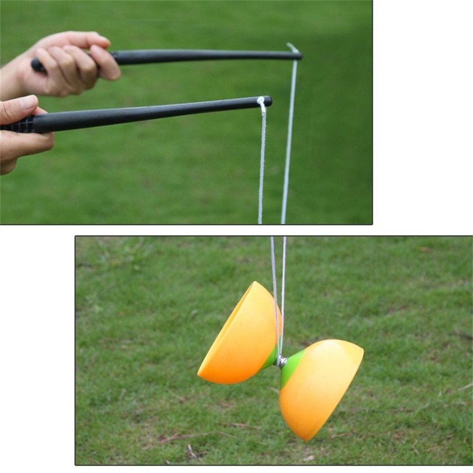 Diabolo Sticks & String Spinning Circus Skills Game Juggling Diablo Set ...