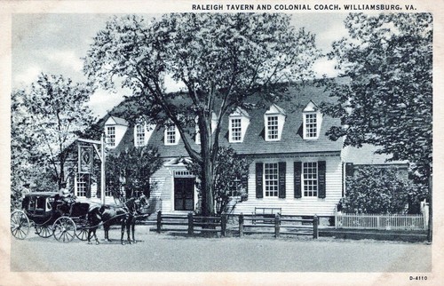 Williamsburg Virginia Raleigh Tavern and Colonial Coach Postcard | eBay