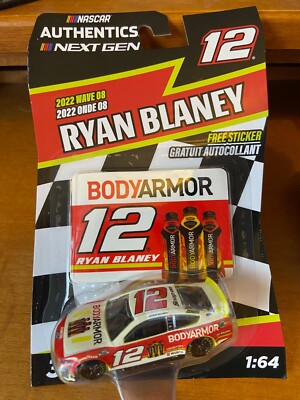 Ryan Blaney #12 Body Armor NASCAR Authentics Diecast Car 1/64 2022 Wave ...
