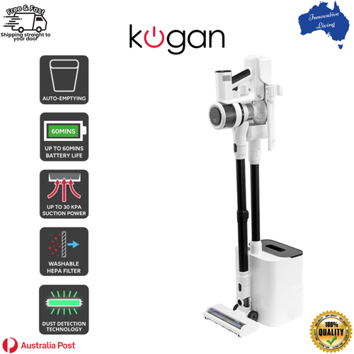 Kogan MX15 Pro Cordless Stick Vacuum Cleaner with Auto-Empty Dock HEPA ...