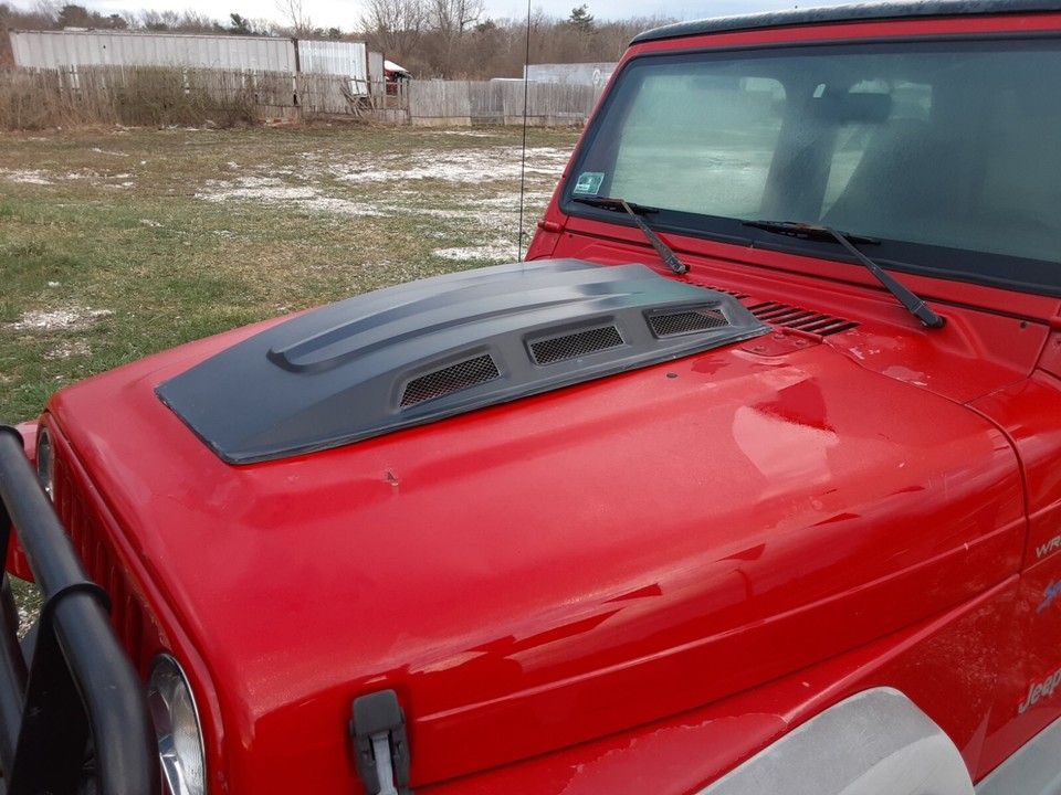Jeep Wrangler Heat Extractor Hood Scoop Black Trimmed 1987 2006 TJ YJ ...