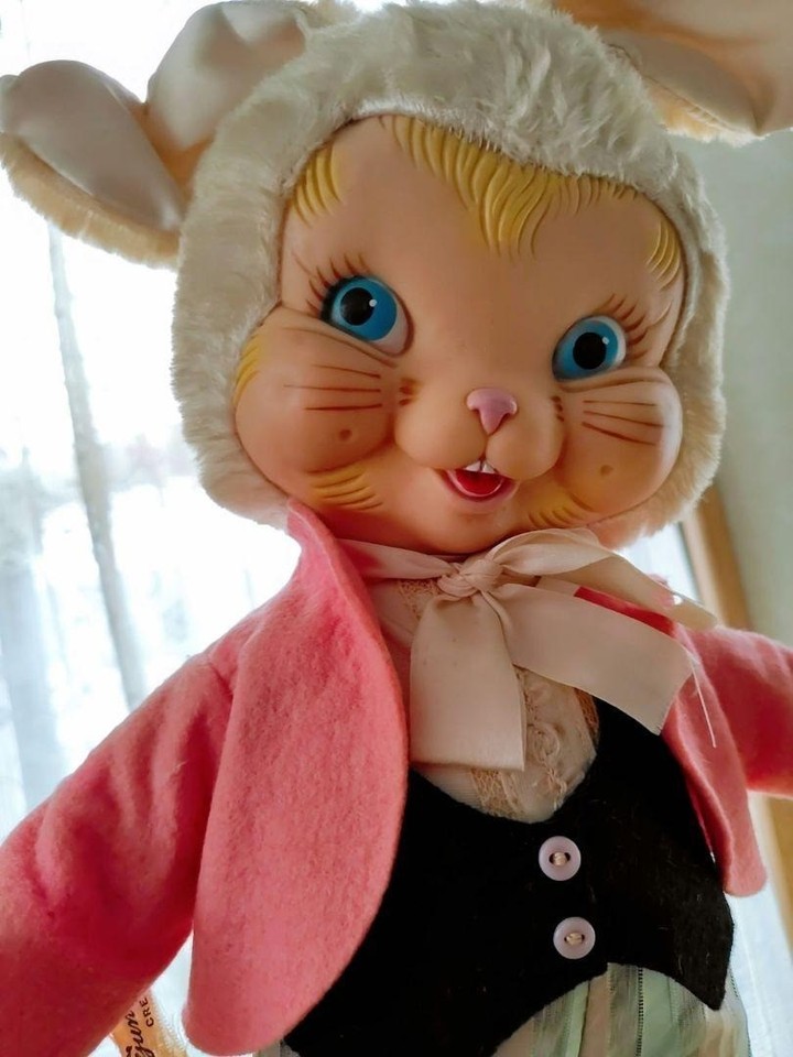 Rushton Gund Rubber Face Doll Rabbit Pink Jacket Vintage Cute ...