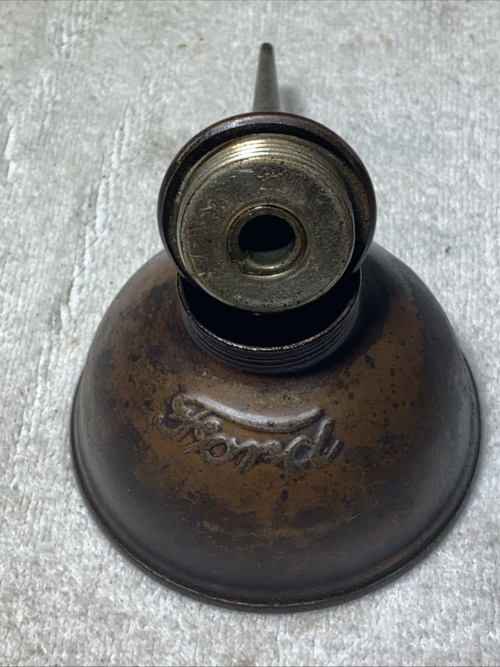 Vintage Ford Script Oil Can Early Model T Era Metal Garage Oiler ...