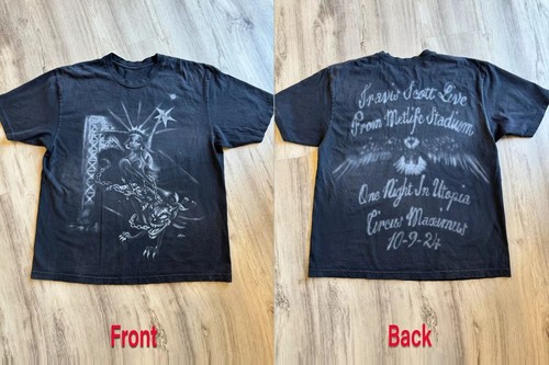 HOT 2024 Travis Scott Live MetLife Utopia Tour Merch XL Black Maximus ...