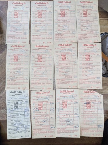 Lot Of 12 Middletown Connecticut COCA COLA Bottling Order Payment ...