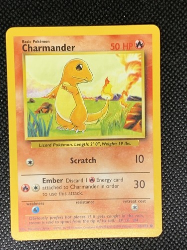Charmander Pokemon Card 46/102 Original 1995 Base Set Super Rare | eBay