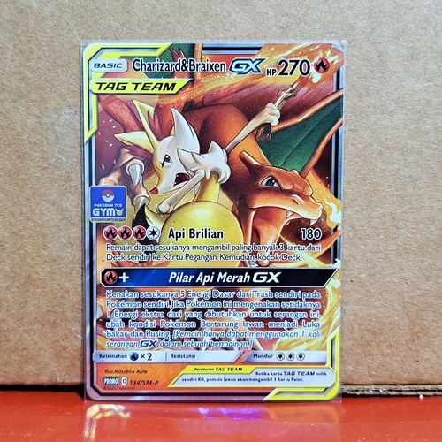 Charizard & Braixen GX 134/SM-P Tag Team GYM Promo Foil Pokemon Card ...