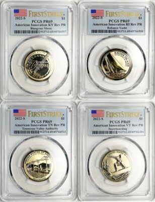 2022 S Rev Proof All 4 Innovation Dollars PCGS PR 69 First Strike 4 ...
