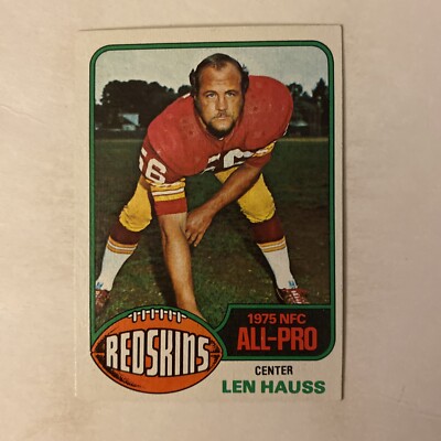 1976 Topps Football Len Hauss Washington Redskins Card #370 | eBay