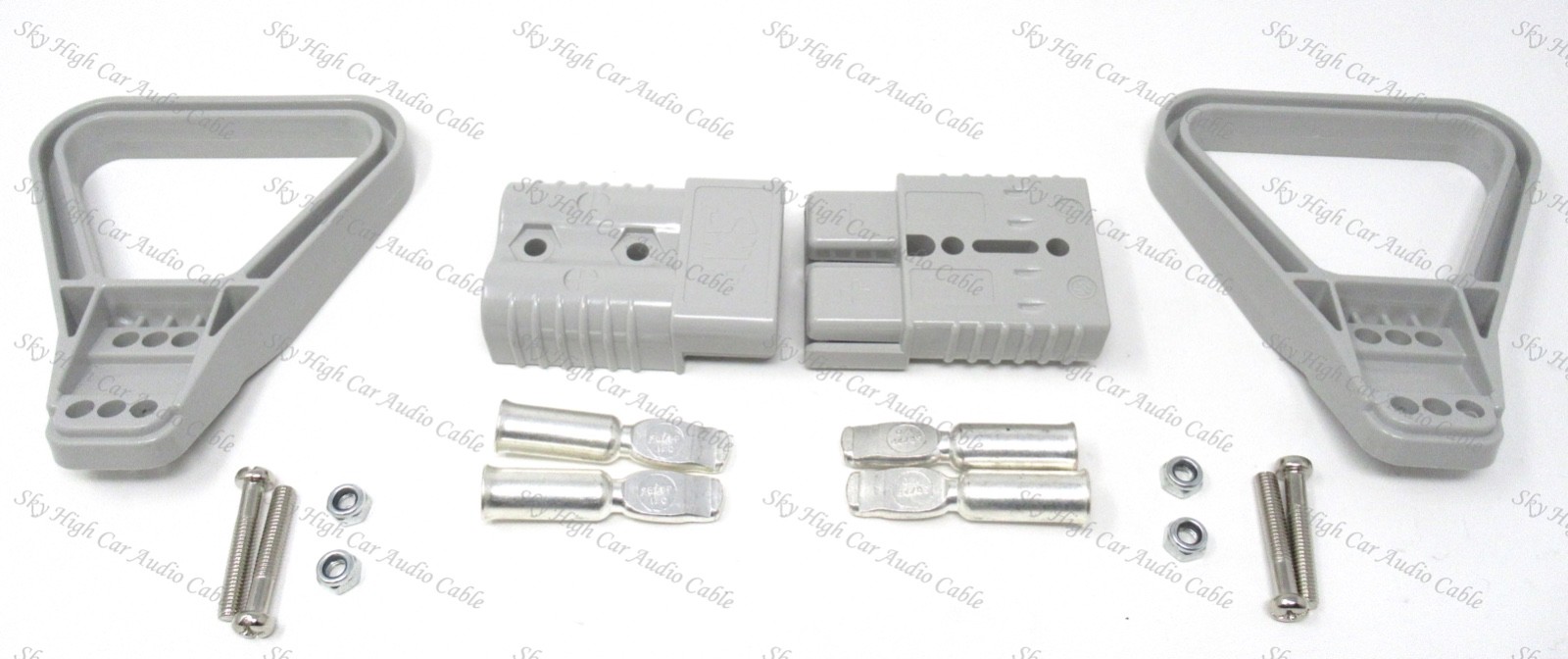 2 CONNECTORS W/ 1/0 - 2 GAUGE CONTACTS & PULL TABS 175A 600V, 3"x2"x1 ...