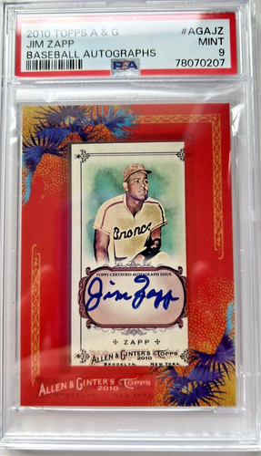 2010 Topps A&G Jim Zapp FRAMED AUTO RELIC NEGRO LEAGUE AGA-JZ PSA 9 ...