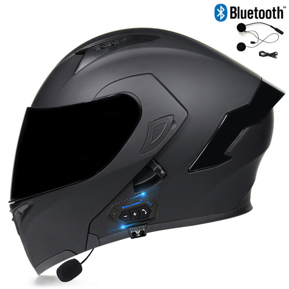 Men Motorcycle Helmet Intercom Bluetooth Headset Wireless Interphone ...
