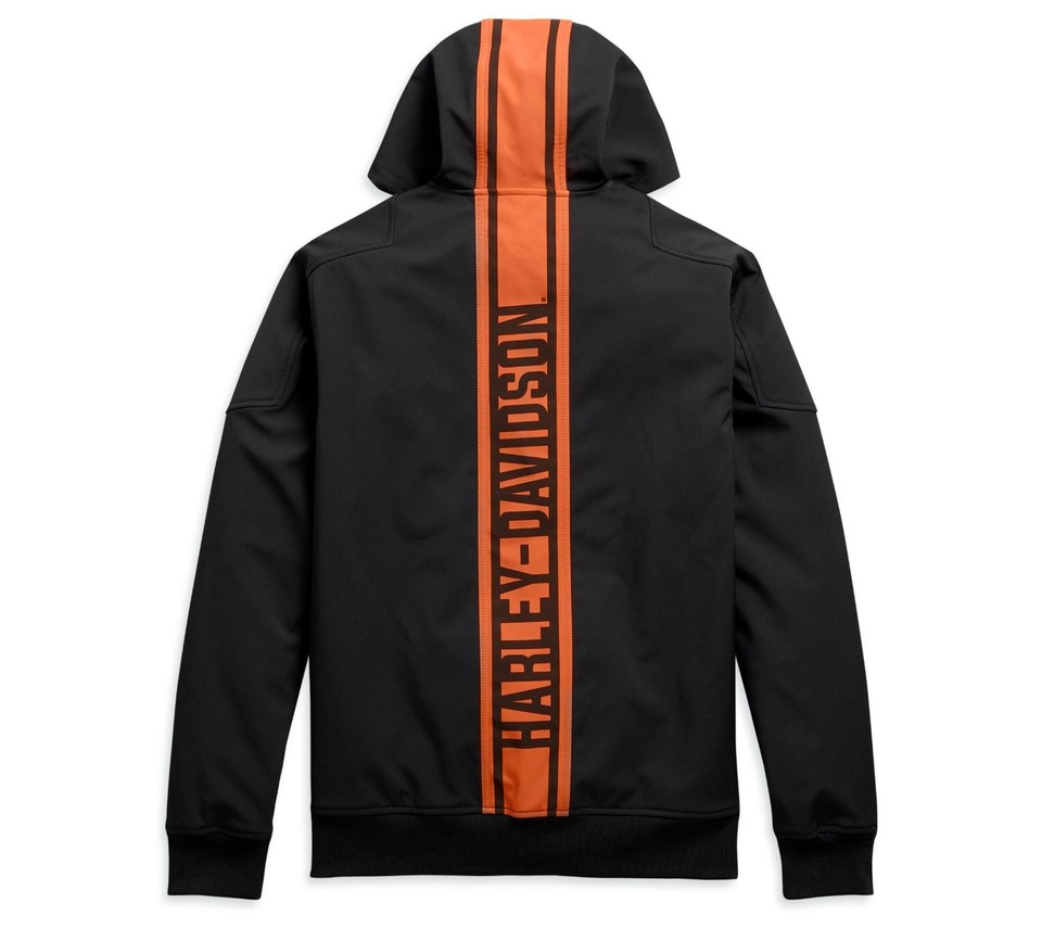 Harley-Davidson Men s Vertical Stripe Hooded Stretch Jacket, Black ...