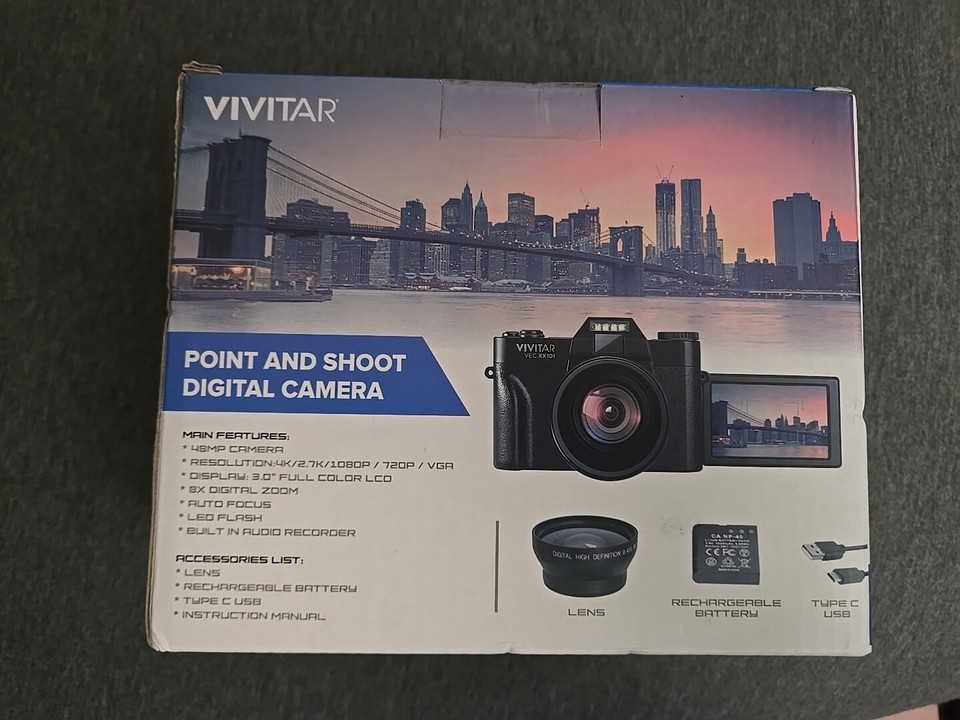 VIVITAR VEC XX101 4K Ultra HD 48mp Digital Camera, NEW & SEALED, FREE ...