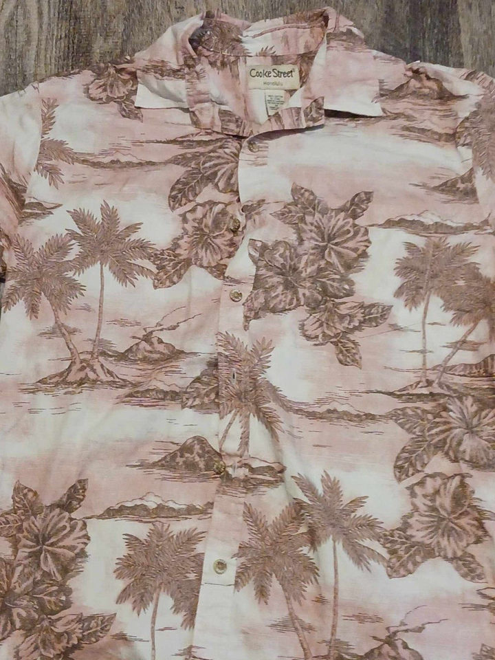 Cooke Street Hawaiian Shirt Mens Medium Pink Floral Short Sleeve Button ...
