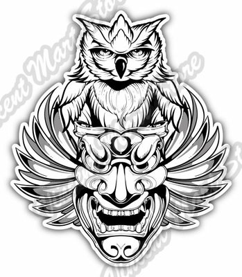 Clown Owl Mask Illuminati Freemasonry Gift Car Bumper Vinyl Sticker ...