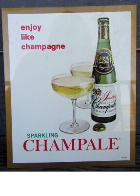 ORIGINAL VINTAGE SPARKLING CHAMPALE PLASTIC SIGN | eBay