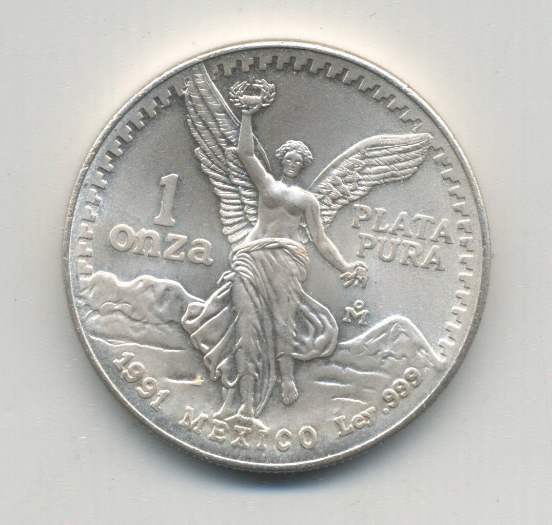 Mexico 1991 Angel 1 oz BU Mexican Silver Coin | eBay