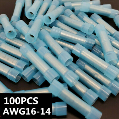 100PCS Blue NYLON 16-14 Gauge Wire Butt Connector Crimping Terminals | eBay