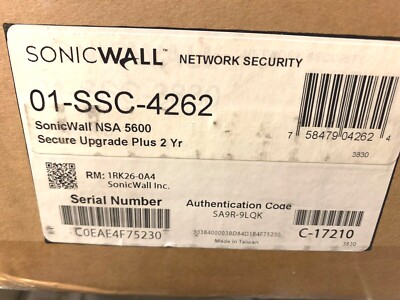 SonicWall | NSA 5600 SECURE UPGRADE PLUS 2YR | 01-SSC-4262 | eBay