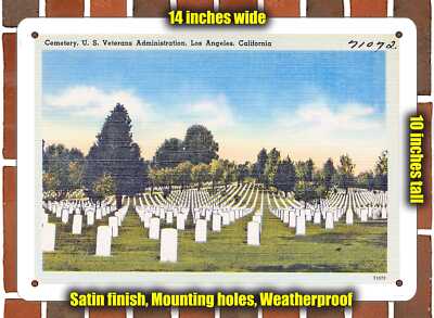 Metal Sign - California Postcard - Cemetery, U. S. Vets Administration ...