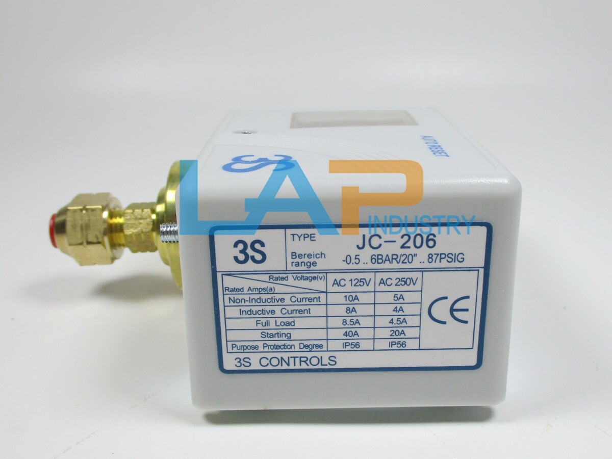 1PCS NEW FOR 3S JC-206 JC206 -0.5 .. 6bar/20 .. 90psig Pressure Switch ...