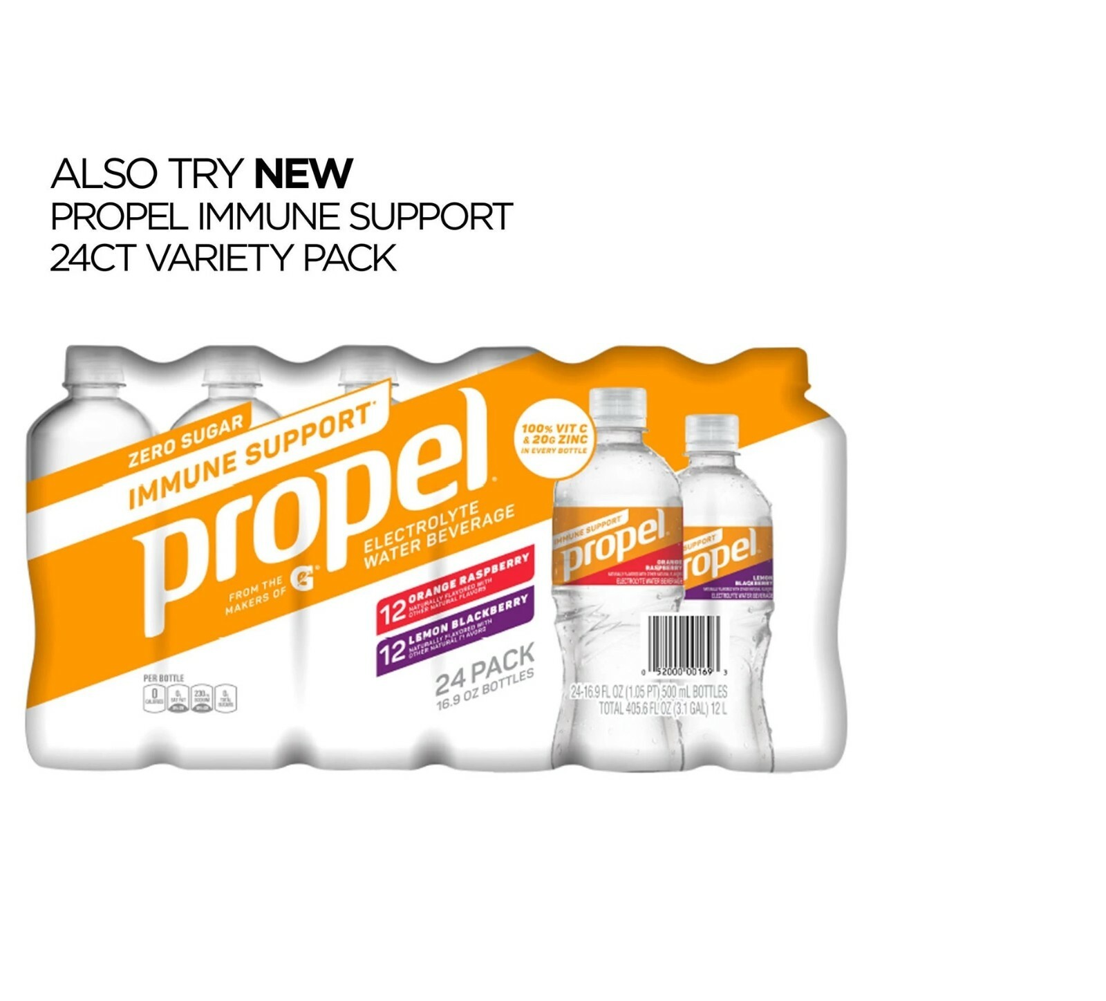 Propel Zero Calorie Flavored Water Variety Pack (16.9oz / 24pk) FREE ...