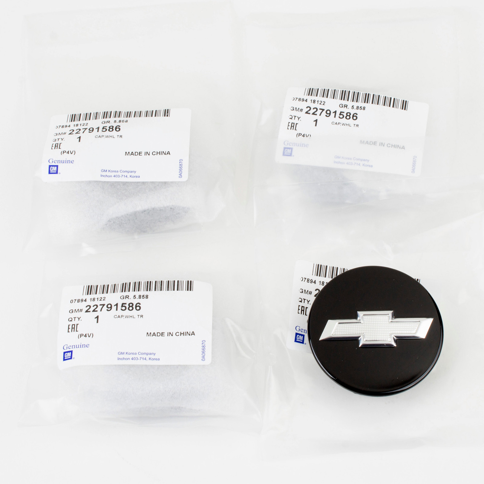 4PC Genuine GM Chevrolet Gloss Black Wheel Center Cap 22791586 | Glossy ...