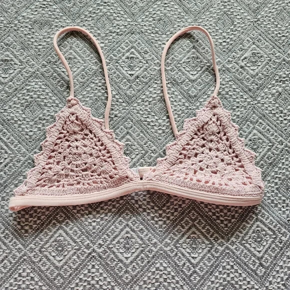 Rove Swimwear Zara Crochet Bikini Top in Perle | eBay UK