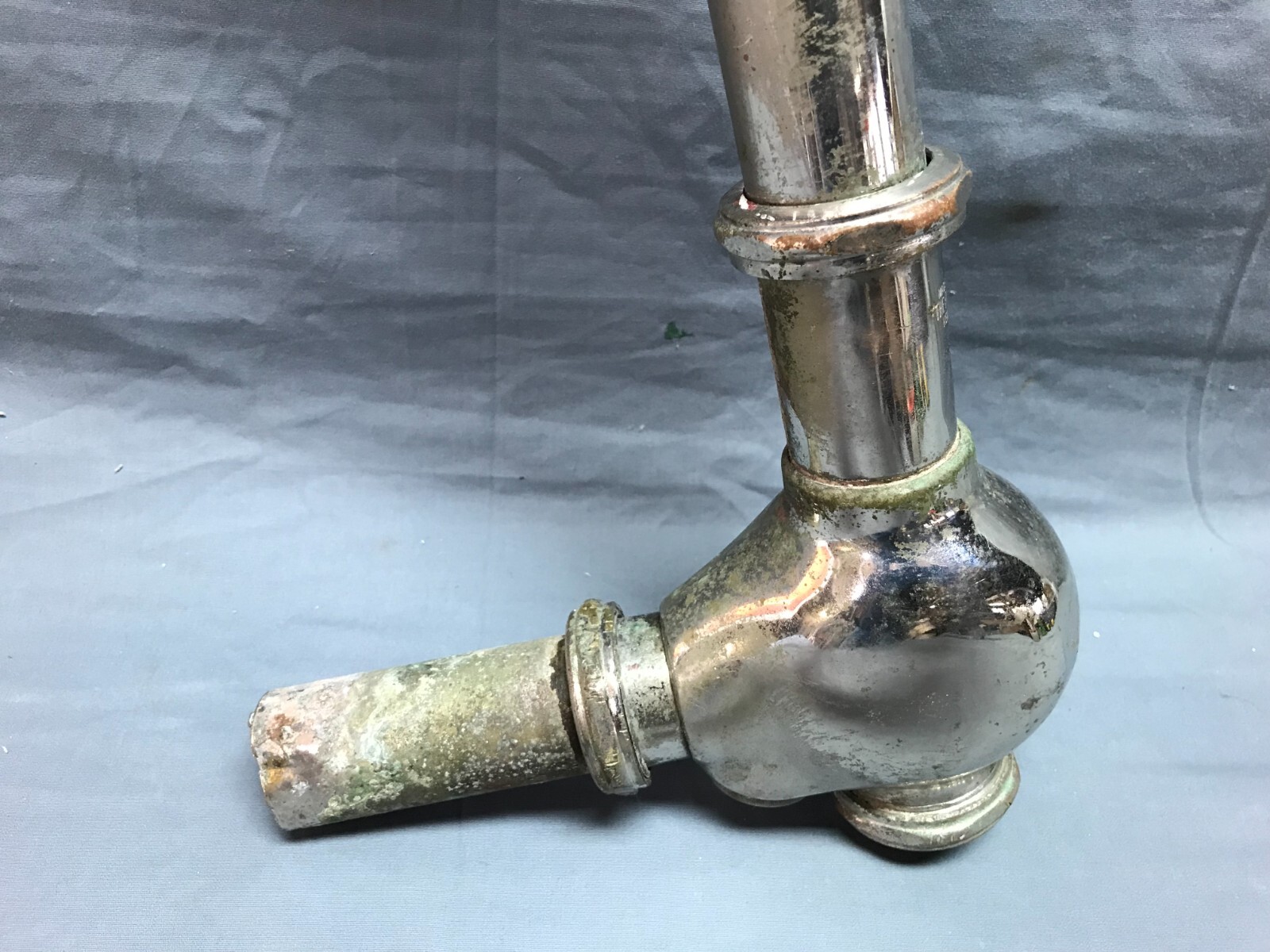 Antique Drainpipe P Trap Tub Overflow Pipe Nickel Over Brass VTG Old ...