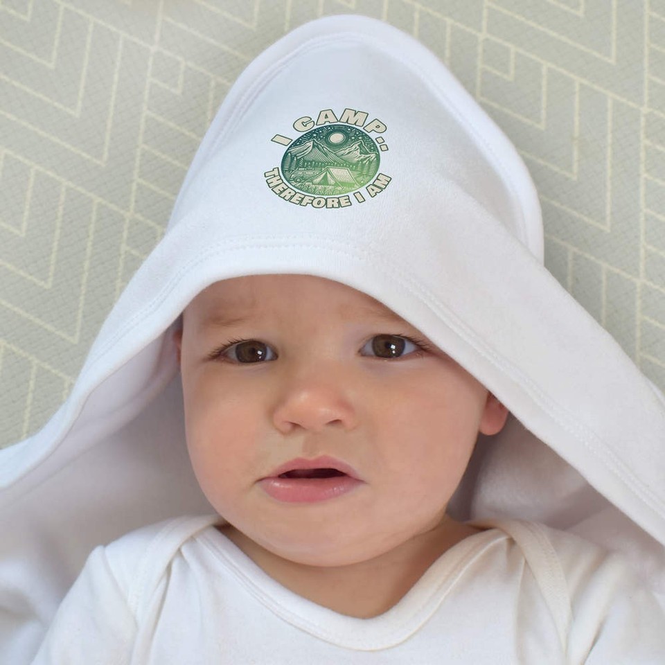 'Cool Camping Emblem' Baby Hooded Towel (HT00038106) | eBay UK