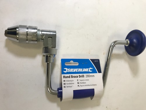 280mm Hand Brace Drill Handheld Woodwork Plastic Handles Silverline ...