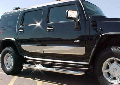 ROCKER PANEL SET/4 6"WIDE Mirror Polished Stainless Steel HUMMER H2 ...