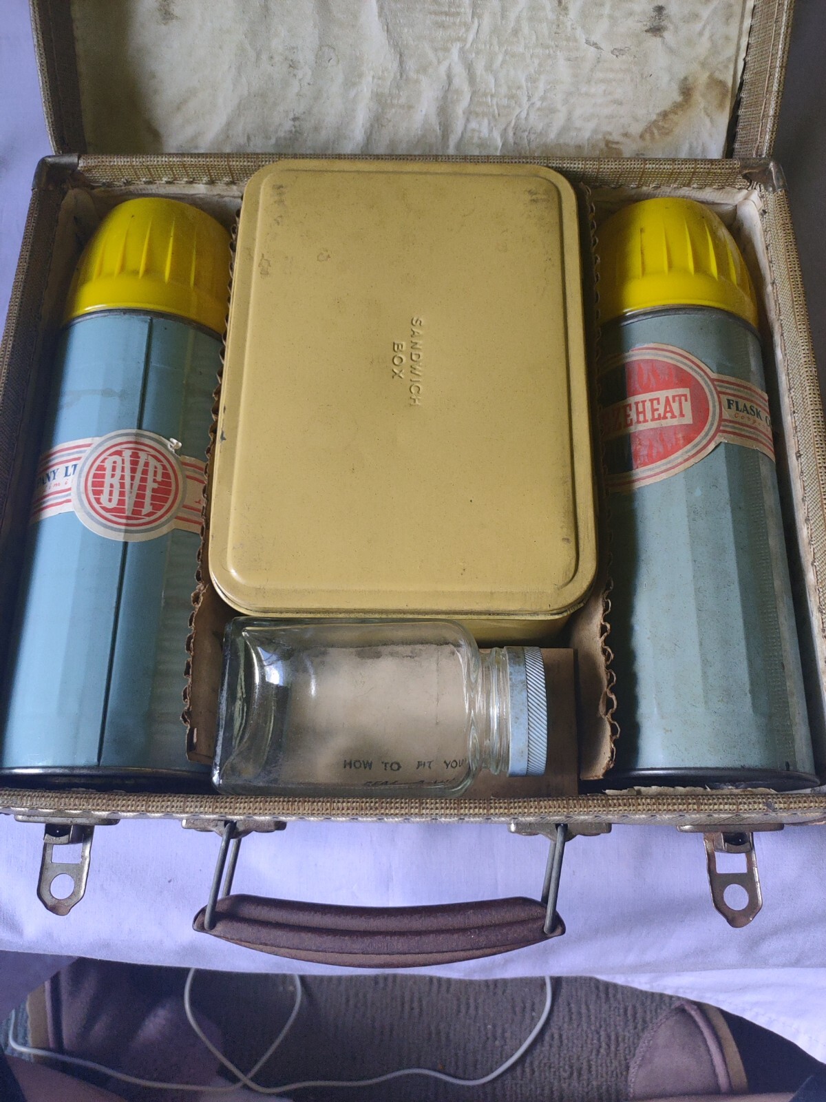 PICNIC MASTER 1950's Metallic Vintage complete picnic case freeze heat RARE 30cm | eBay