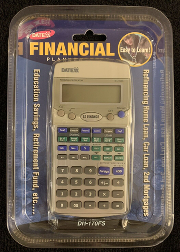 DateXX Financial Planner Calculator DH-170FS - Brand New Sealed w/ Case ...