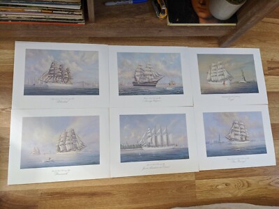 World Famous Sailing Ships 6 Prints Earl Collins painting presentation ...