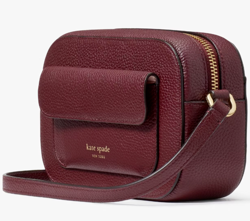 Kate Spade Ava Flap Crossbody Bag Purple Leather Purse KD948 Cordovan ...