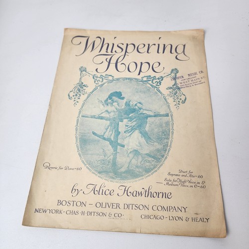 Whispering Hope Alice Hawthorne Piano Songbook Sheet Music Vintage 1915 ...