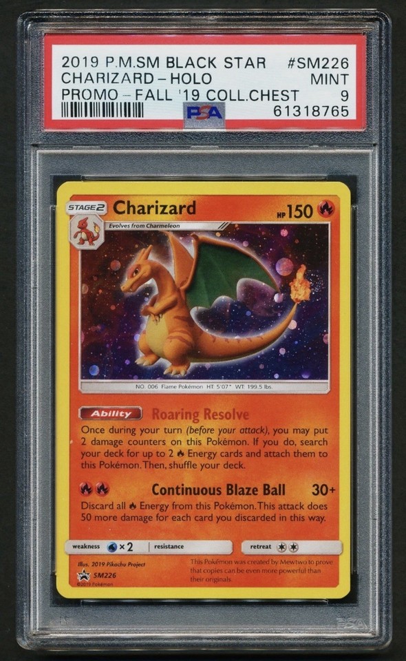 2019 Pokemon SM BSP Fall Collector Chest #SM226 Charizard Holo PSA 9 ...